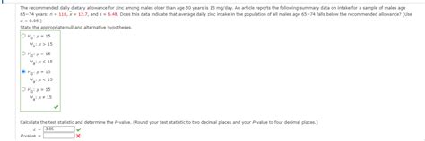Solved α State the appropriate null and alternative Chegg com