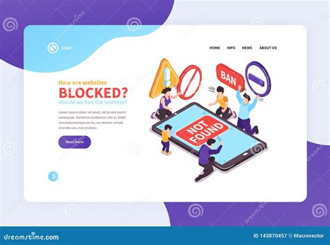 Banned Website Landing Page Stock Vector Illustration Of Banned Infographics
