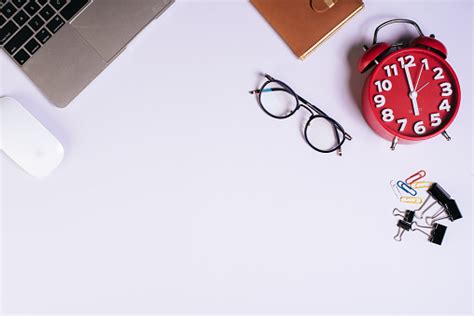 플랫 레이 상위 뷰 사무실 테이블 책상입니다 작업 영역 배경 경관에 대한 스톡 사진 및 기타 이미지 경관 공란 공중 뷰 Istock