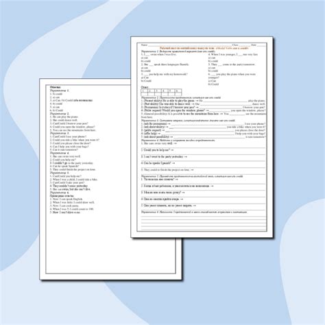 Рабочий лист по английскому языку по теме «modal Verbs Can и Could