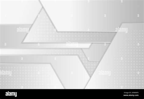 Abstract Gradient White And Grey Pattern Design Of Futuristic Template With Circle Halftone