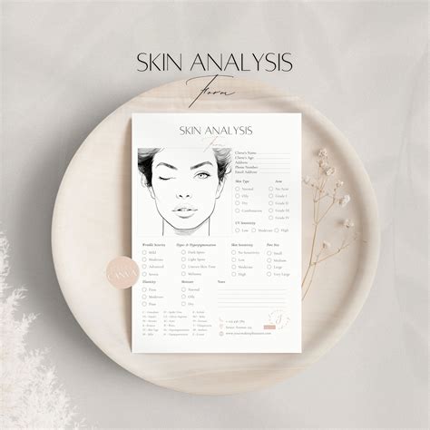 Plantilla De Formulario De Análisis De La Piel Evaluación Facial