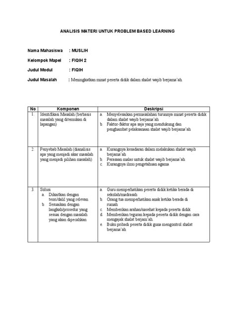 Analisa Materi Problem Based Learning Modul 1 Pdf