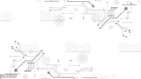 Technology Black Circuit Diagram Concept Hightech Circuit Board Connection System Vector