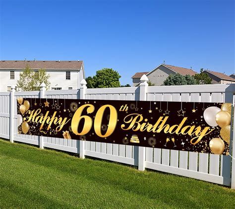 Happy 60th Birthday Banner Birthday Party Sign Backdrop