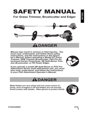 Echo Gt Grass Trimmer Srm Trimmer Brushcutter Pas Pro Attachment