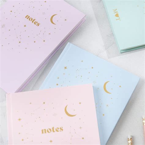 Lined Constellation Notebook In Pastel Colours For Work Journaling