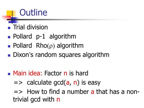 Ppt Factoring Algorithms Powerpoint Presentation Free Download Id