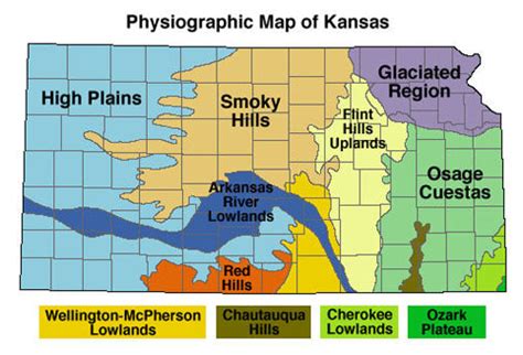 Physical Map Of Kansas Ezilon Maps