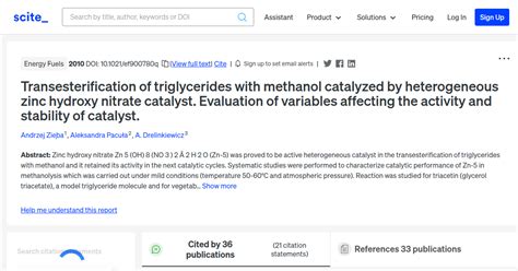Transesterification Of Triglycerides With Methanol Catalyzed By Heterogeneous Zinc Hydroxy