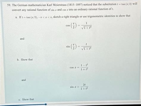 solved 59 the german mathematician karl weierstrass