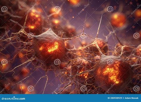 3d Presentation Of Defect Neuron Activity In The Human Neural System Stock Illustration