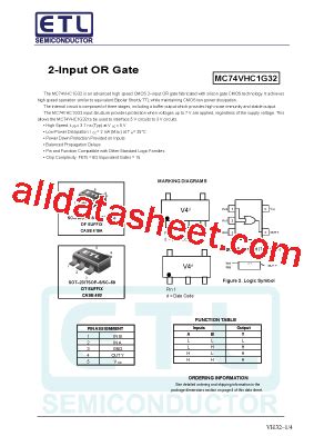 MC VHC G DTT Datasheet PDF E Tech Electronics LTD