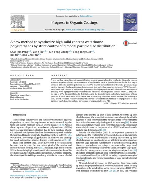 A New Method To Synthesize High Solid Content Waterborne P 2015
