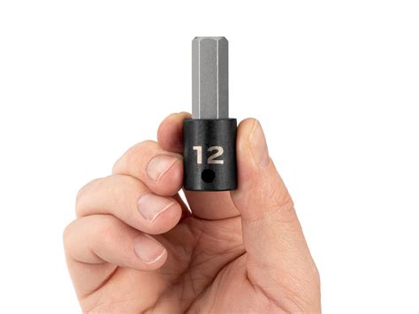 38 Inch Drive X 12 Mm Hex Impact Bit Socket Tekton