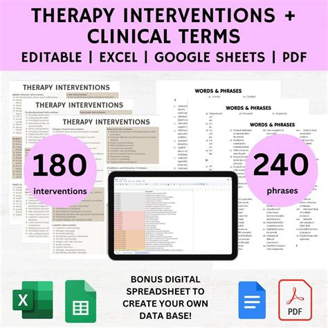 Therapy Interventions Cheat Sheet Therapy Intervention Therapy Note