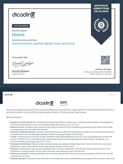 Sertifikat Dicoding Aws Pdf