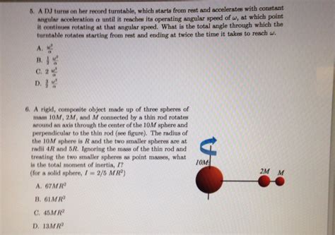 Solved A Dj Turns On Her Record Turntable Which Starts From