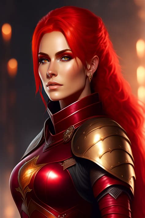 Lexica Female Paladin Dnd Dandd Leggins Red Skintight Leather Armor Red Hair Looking From