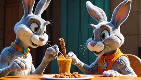 Bugs Bunny And Scooby Doo Share A Snack In Cartoon Ai Art