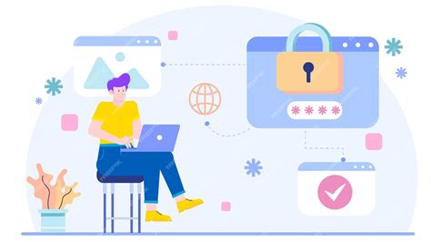 Premium Vector A Businessman Is Implementing Security Measures To