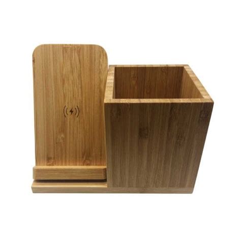 Bamboo Pen Holder With Charger Eco Friendly T Items