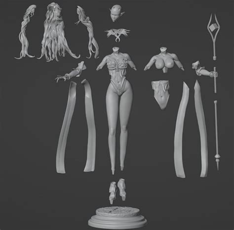 Turn Nsfw 2d Art To 3d Character Figure Bust Blender Anime Girl 3d