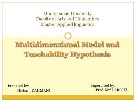 Ppt Multidimensional Model And Teachability Hypothesis