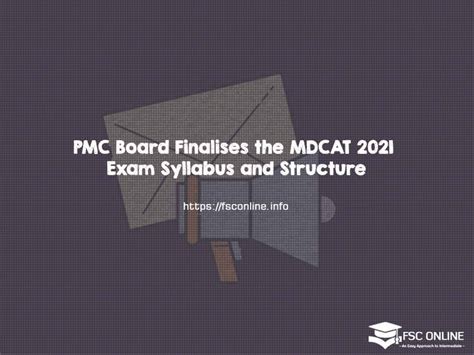 PMC Board Finalises The MDCAT 2021 Exam Syllabus And Structure