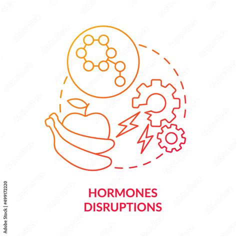 Hormones Disruptions Red Gradient Concept Icon Endocrine System