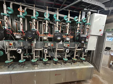 Hot Water Distribution Header With Pumps Valves And Heat Meters