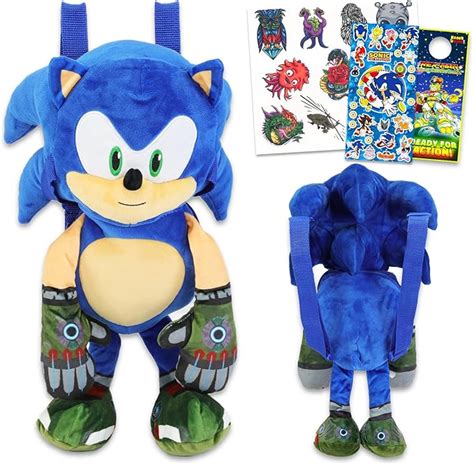 Sonic The Hedgehog Plushie Backpack Set Bundle Of 15
