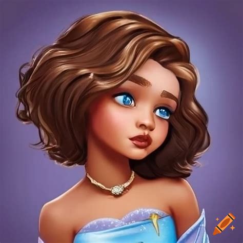 Disney Princess With Brown Hair And Blue Eyes
