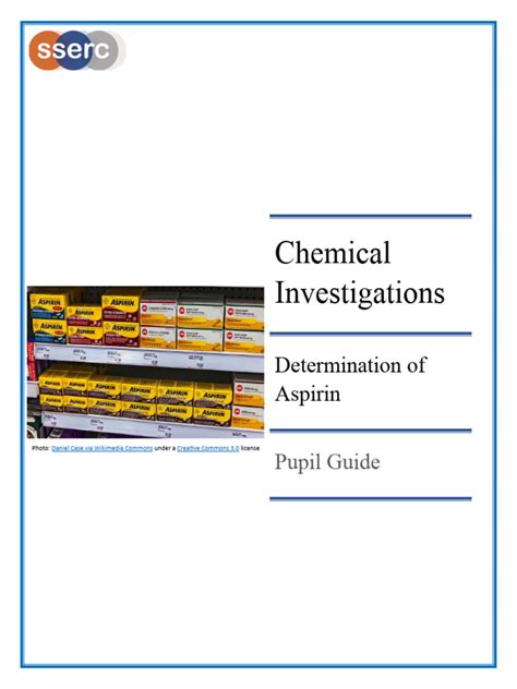 Determination Of Aspirin Pupil Pdf Titration Chemistry