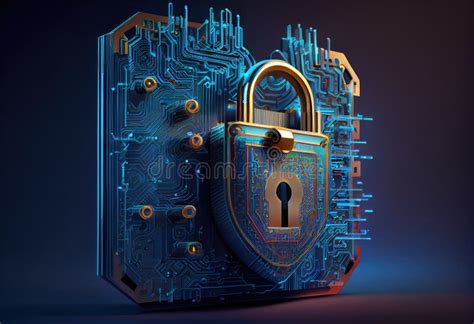 Cyber Security Lock Internet Technology Concept Of Cybersecurity And Data Privacy Stock
