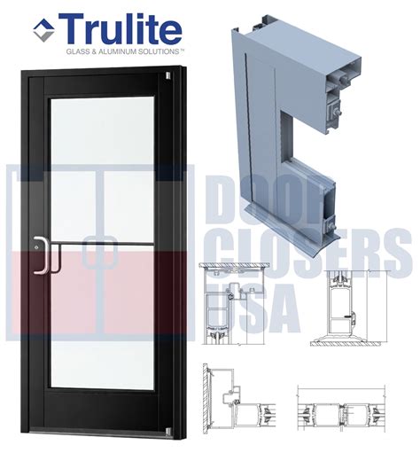 Trulite 300 Series Medium Stile Commercial Glass Entry Door 36 X 84