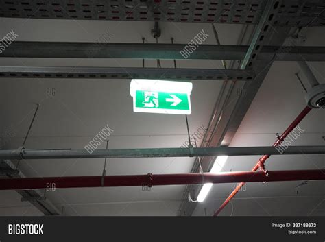 Glowing Emergency Exit Image Photo Free Trial Bigstock