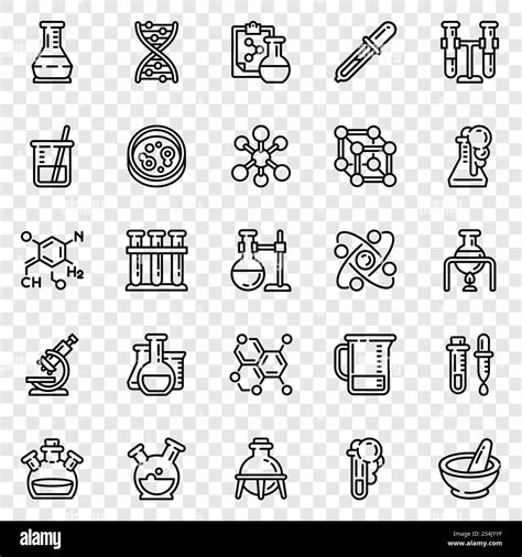 Chemistry Icon Set Outline Set Of Chemistry Vector Icons For Web Design Chemistry Icon Set