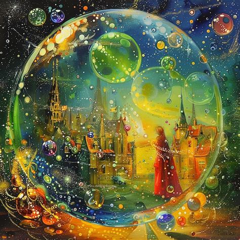 Portrait Of Bubble World Of Imagination Premium Ai Generated Image