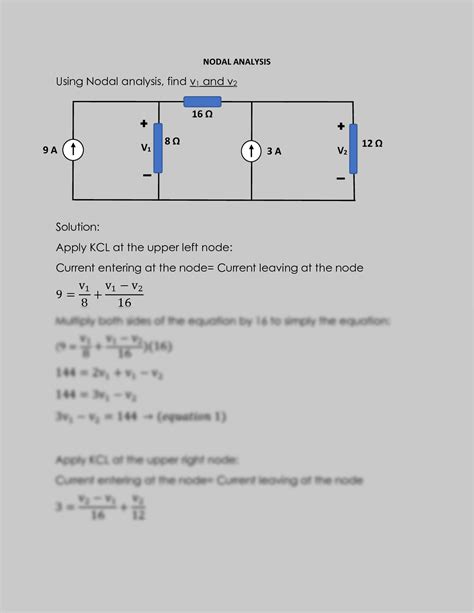 Solution Using Nodal Analysis Problem Studypool