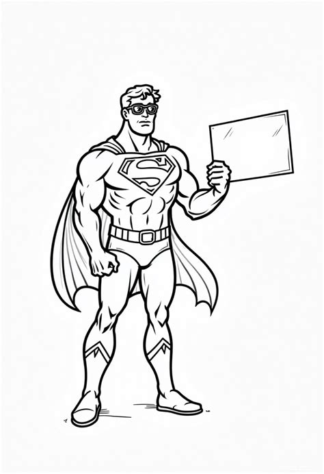 Superman Trying On Clark Kents Glasses Free Coloring Page
