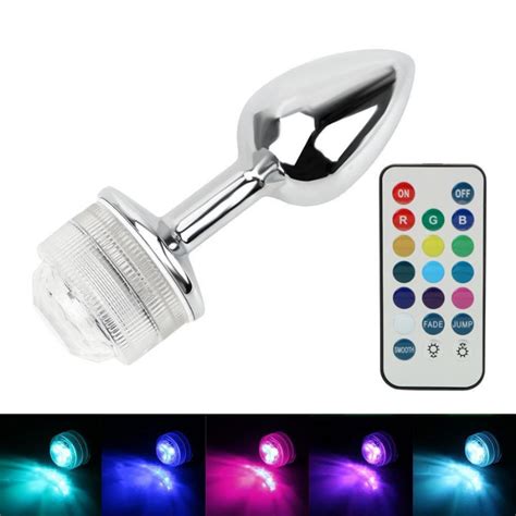 Plug Anal De Aço Com Led E Controle Tamanho P Sweet Sex Shop O