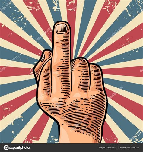 Middle Finger Sign By Male Hand Stock Vector By ©denispotysiev 148208765