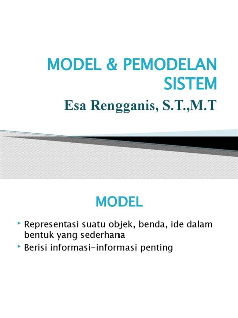 Model And Pemodelan Sistem Pdf