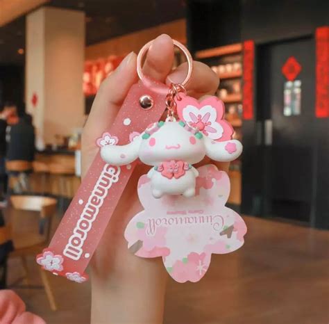 Pink Sakura Cherry Blossom Kawaii Keychain Christmas Ts For Girls