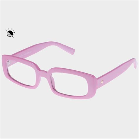 Dynamite Metallic Pink Uni Sex Rectangle Sunglasses Le Specs