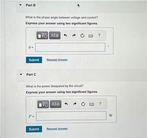 Part Bwhat Is The Phase Angle Between Voltage And