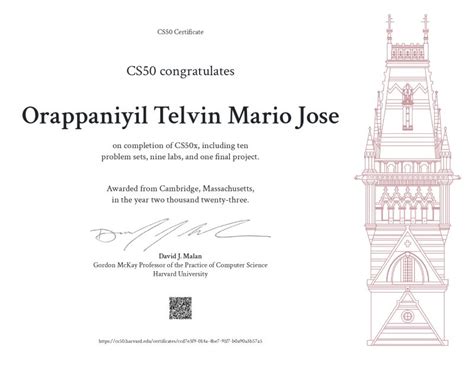 Cs50x Computerscience Harvarduniversity Certificateofcompletion Codingskills