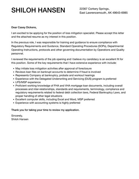 Housing Certificate Loss Mitigation Letter Prntbl