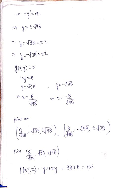 1 Point Find The Maximum And Minimum Values Of The Function Fx Y Z